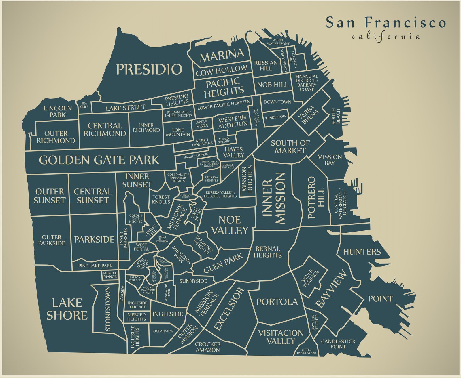 San Francisco Neighborhood Home Price Map - Tony Knott - San Francisco ...